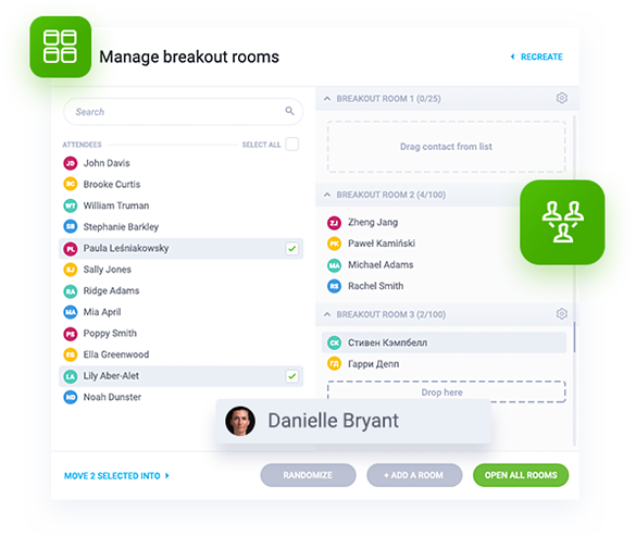 Breakout rooms - break your online event into smaller rooms