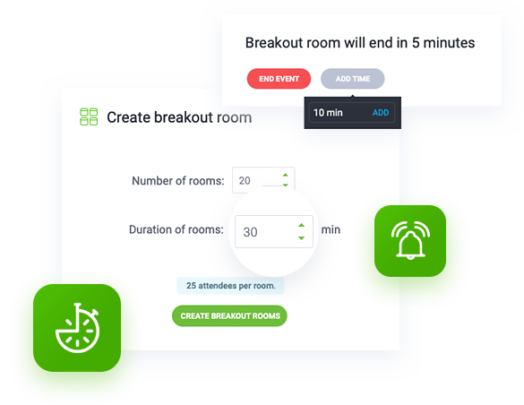 Breakout rooms - break your online event into smaller rooms